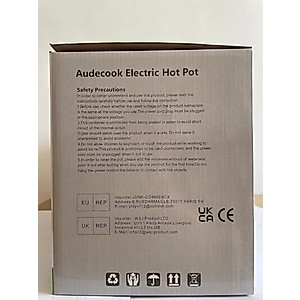 Audecook Hot Pot Electric 2L, Cermic Glaze Non-Stick Frying Pan 8 Inch, Portable Travel Cooker for Ramen/Steak/Fried Rice/Oatmeal/Soup, with Dual Power Control (Silicone Spatula Included)