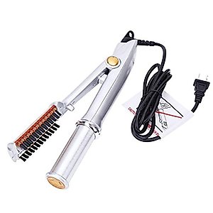 UXZDX CUJUX Professional Hair Straightening Iron Curling Iron Straightener&Curler Styler 2 in 1 Multi Hair Styling Tool Flat Iron with Brush