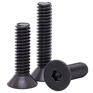 1/4-20 x 1-1/4" (26 pcs) Flat Countersunk Head Socket Head Cap Screws, 10.9 Grade Alloy Steel, Black Oxide Finish, Allen Hex Socket Drive, Full Thread, Coarse Thread UNC