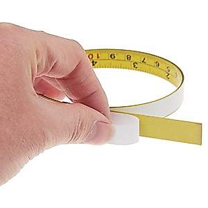 2Pcs Steel Self-Adhesive Measuring Tape, Imperial and Metric Scale Workbench Ruler, Left to Right Sticky Measure Tape with Adhesive Backing for Woodworking, Saw, Drafting Table, 44Inch, Yellow