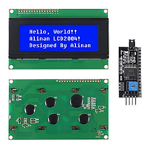 Alinan 2pcs IIC I2C TWI Serial LCD 2004 20X4 Display Blue Screen with IIC I2C Module Interface Adapter