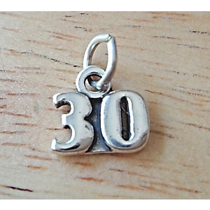 New Sterling Silver 10x11mm Number 30 30th Birthday Anniversary Charm CII0823SEE