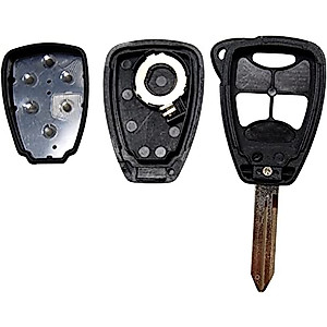 HQRP Key-Fob Remote Shell Case Cover Smart Key Keyless and Two Batteries Compatible with Dodge Ram 1500/2500/ 3500 2005 2006 2007 2008 05 06 07 08