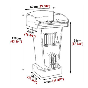 Lectern Simple Lecterns Particle Board Laptop Desk Teacher Podiums with Open Storage Podium Stand Conference Table Podium Stand