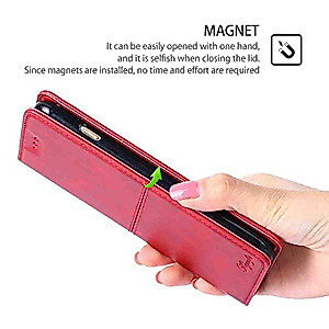 BANLEI2U Phone Cover Wallet Folio Case for Oppo Reno 2, Premium PU Leather Slim Fit Cover for Reno 2, Luxury, Red
