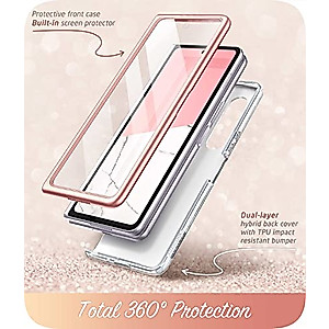 i-Blason Cosmo Series Case for Samsung Galaxy Z Fold 3 Case 5G (2021), Slim Stylish Protective Bumper Case with Built-in Screen Protector (Marble)