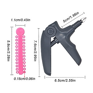 RZJZGZ Dental Orthodontic Ligature Ties and Orthodontic Ligature Gun Dispenser Orthodontic Elastomeric O-Rings Braces Rubber Bands(1040pcs)