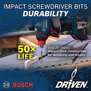 BOSCH SDMSD45 45-Piece Driven Impact Tough Screwdriving Custom Case Assorted Set with Included Storage Case