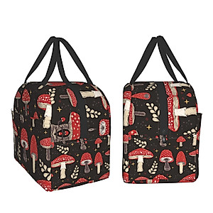 Lunch Bag Cute Cartoon Mushroom With Stars Insulated Lunch Box Reusable Lunch Bags Meal Portable Container Tote For Men Women Work Travel Picnic