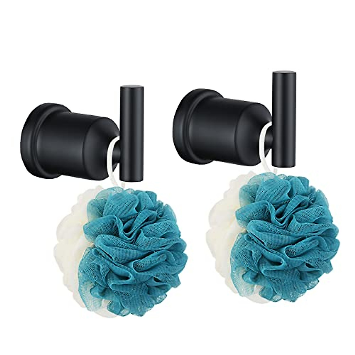 WOWOW Bathroom Towel Hook Black 304 Stainless Steel Towel Hook for Bathroom Coat Robe Clothes Hook Wall Mounted Modern Hand Towel Hook 2 Pack