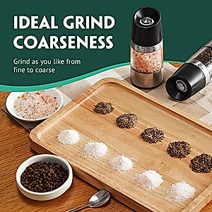 KITEXPERT Pepper Grinder-Chunky-Shaped Salt Grinder Refillable or Pepper Mill-Stainless Steel Peppercorn Grinder Manual with Upgraded Grinding Precision