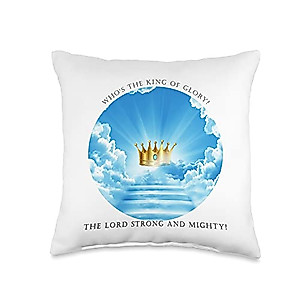 Pinchy Clarke - Apparel - Clothing Who's The King of Glory Throw Pillow, 16x16, Multicolor
