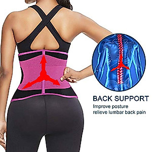 coastal rose Women Waist Trainer Cincher Belt Underbust Latex Corset Tummy Control Sweat Girdle Workout Slim Belly Band Rose Red XXL