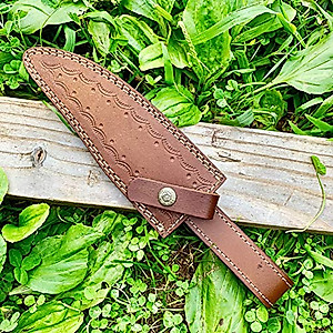 12" long custom handmade leather sheath fits up to 6"—7" cutting blade knife