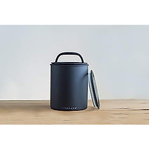 Airscape Kilo Coffee Storage Canister - Large Food Container Patented Airtight Lid 2-Way Valve Preserve Freshness Holds 2.2 lb Dry Beans (Matte Black)