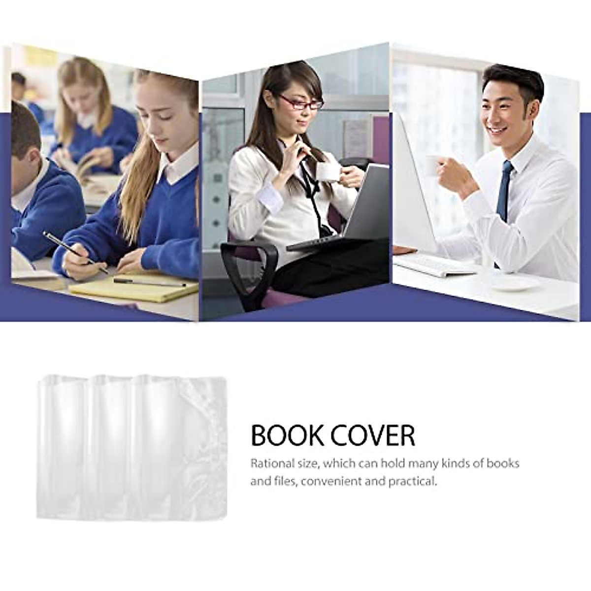 Operitacx 3pcs A5 Clear Book Covers Textbook Protector Covers Transparent Reusable Soft Book Case Notebook Sleeve Slipcases Magazines Jacket for Students Office
