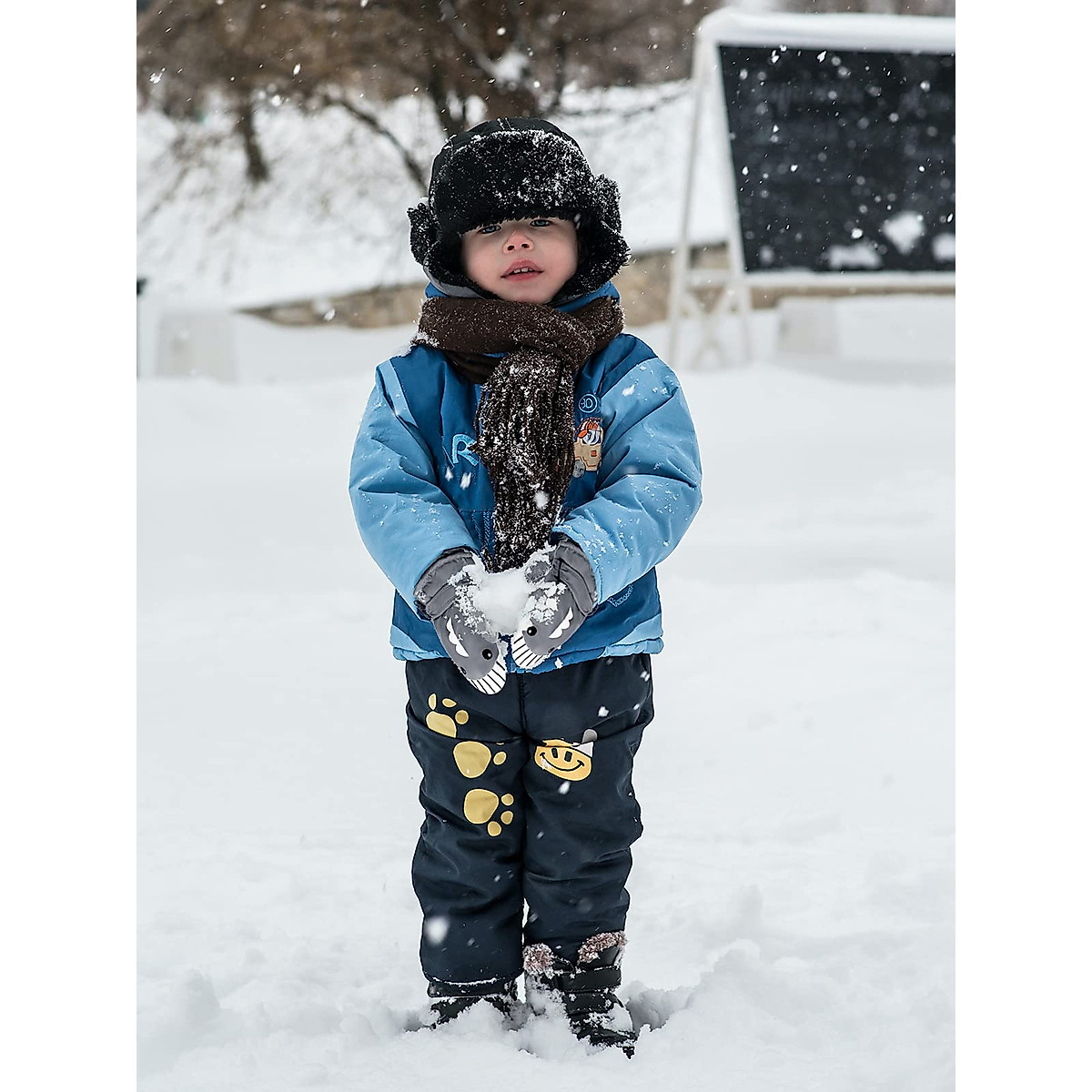 Century Star Winter Lined Fleece Toddler Mittens Waterproof Snow Mittens for Toddler Girls Boys Kids Snow Gloves Ski Alligator Navy 2-4T