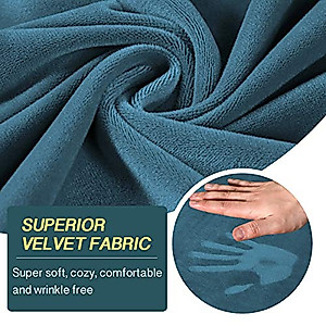 Esaytool Recliner Sofa Covers,Stretch Reclining Couch Covers for 1/2/3 Seat,Reclining Slipcovers Soft Furniture Protector Thick Soft Washable Reclining Sofa Slipcovers (Peacock Blue, Three Seat)