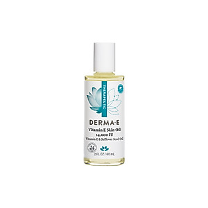 Derma E Vitamin E Skin Oil - 14,000 IU Safflower Face Oil – Hypoallergenic, Fragrance Free Facial Skin Care - Nourishes and Conditions, 2 fl oz