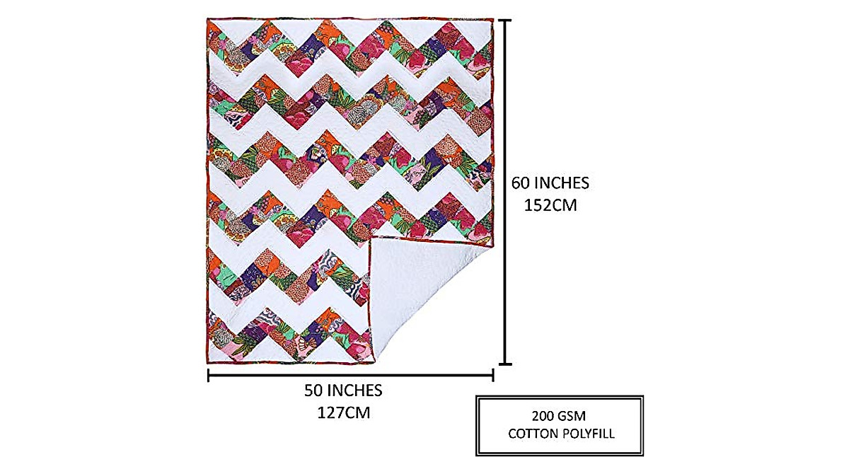 Luxury Patchwork Quilt Blanket 50x60 - Soft Cotton Boho Throw