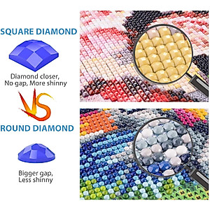 DIY 5D Full Drill Little Angel Girl & Pink Roses Square Diamond Painting by Number Kits for Adults & Kids White Wing Crystal Rhinestone Cross Stitch for Wall Decoration Gift 40x30cm/15.8x11.8in