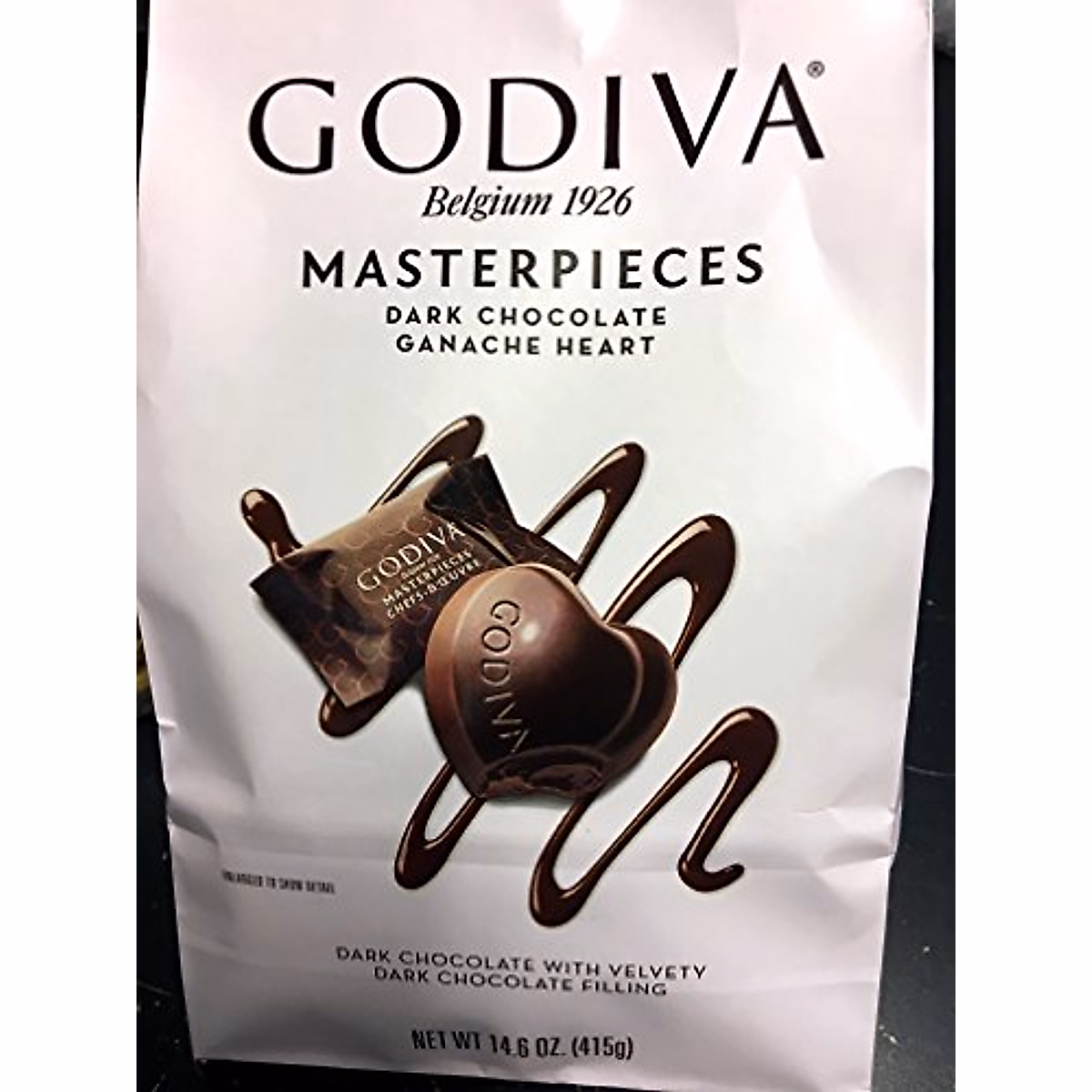 Set of 2 Size 13.4 Oz Belgium Masterpieces Dark Chocolate Ganache Heart Size 13.4 Oz