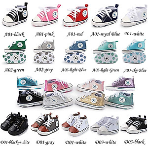 KIDSUN Tutoo Unisex Baby Boys Girls High Top Sneaker Soft Anti-Slip Sole Newborn Infant First Walkers Canvas Denim Shoes