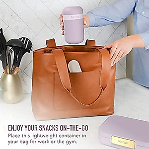 Bentgo® Snack Cup - Reusable Snack Container with Leak-Proof Design, Toppings Compartment, and Dual-Sealing Lid, Portable & Lightweight for Work, Travel, Gym - Dishwasher Safe (Orchid)