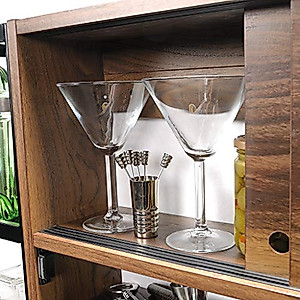 Sauder Harvey Park Wall Bar, L: 33.27" x W: 5.91" x H: 25.0", Grand Walnut Finish