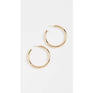 Jennifer Zeuner Jewelry Women's Lou Medium Hoop Earrings, Yellow Vermeil, One Size