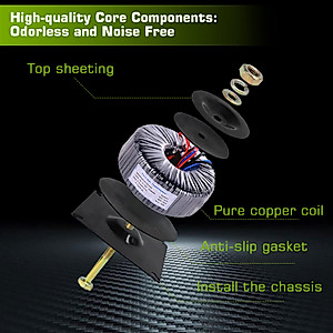 ZGROCK 1500W Voltage Converter Transformer Heavy Duty Step Up/Down- 110 / 220V- Circuit Breaker Protection