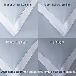 The Cotton & Silk 100% Luxury Long-Staple Cotton Fitted Sheet – 5-Star Hotel Quality Bed Sheet, Soft, Breathable & Durable – Full/Double (54 x 75 + 16"), Misty Blue, 300TC, Deep Pocket with Elastic