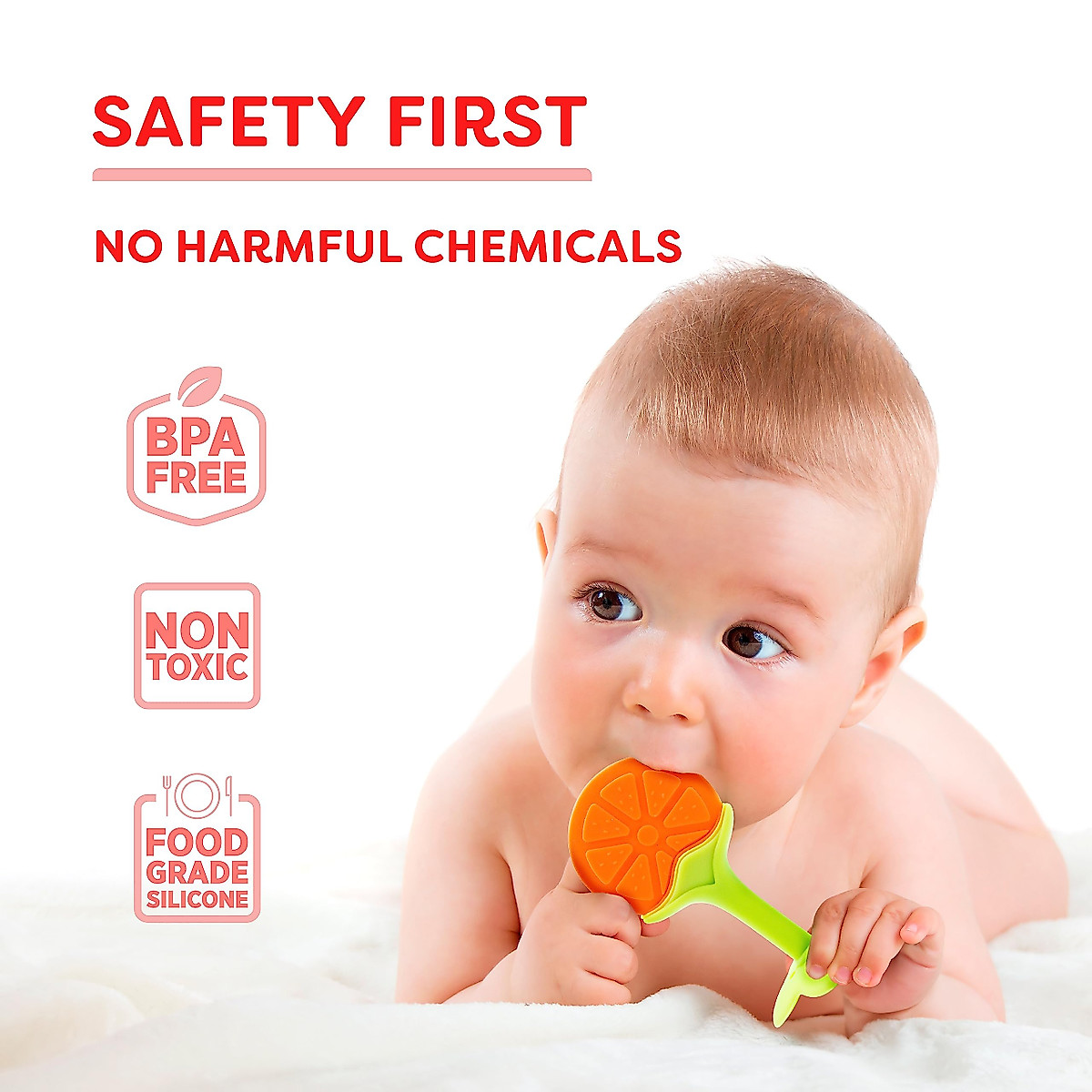 Silicone Teething Toys - Sensory Balls for Babies 0-6 Months - 6-12 Months -Soft Teethers for Baby Soothing and Calming Sensory Teether Toys 5 Pack