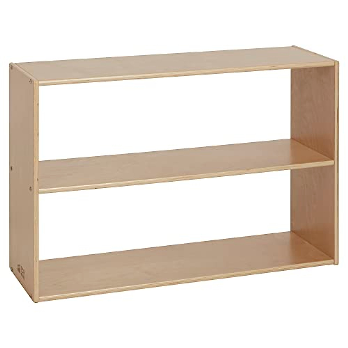 ECR4Kids Streamline 2-Shelf Storage Cabinet, 24in High, Double-Sided Display, Natural