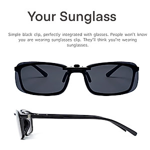 DAUCO Clip On Sunglasses Polarized Clip On Sunglasses Over Prescription Glasses Non-Flip Up