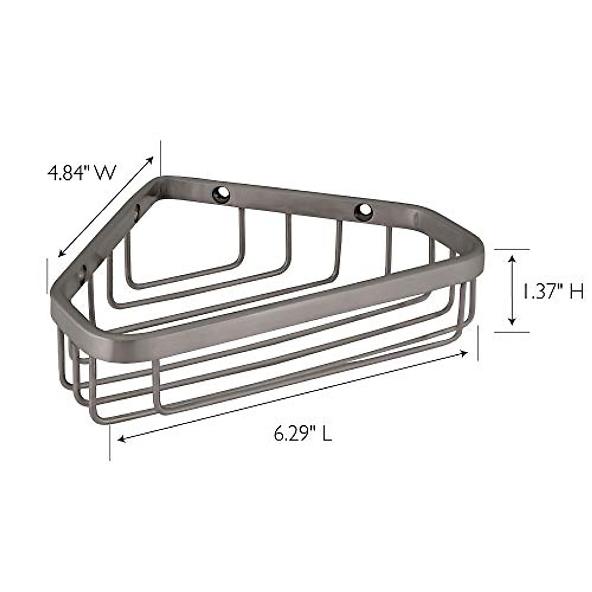 Design House Corner Shower Basket, 6-inch, Stainless Steel