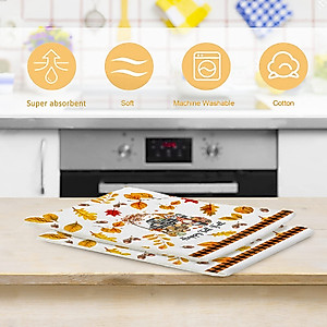 Bonsai Tree Fall Hand Towels Bathroom, Autumn Pumkins Gnomes Kitchen Towels 18”x28”, Buffalo Plaid Truck Maple Leaves Seasonal Dish Tea Towel Housewarming Gifts Decor for New Home Sets of 2