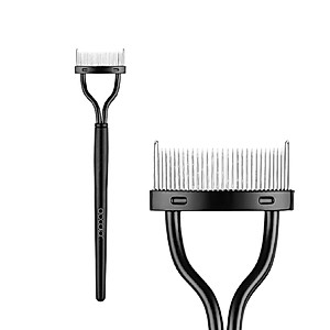 Docolor Eyelash Comb Eyelash Separator Tool Mascara Applicator Eyelash Brush Lash Separator Tool Comb Arc Designed Cosmetic Brushes Tool, with Comb Cover (Black)