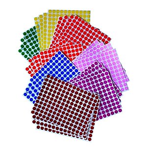 Royal Green Kids Colored Round Dots 3/8 “ inch 8 Colors - 32 Sheets - 10mm - Arts, Crafts, Fun and Games Stickers - 4832 Pack