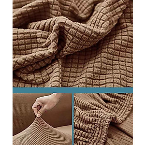 Lsmoosu Stretch Armrest Covers for Chairs and Sofas Couch Arm Covers for Sofa Spandex Jacquard Armrest Covers Anti-Slip Furniture Protector Washable Armchair Slipcovers for Recliner (Large,Pink)