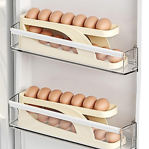 Automatic Rolling Eggs Box Layer Rack Holder For Fridge Fresh-keeping Storage Container Eggs Dispenser Kitchen Organizer Kitchen Storage Container