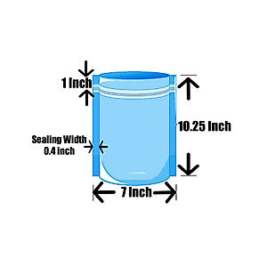 AwePackage 100 Pack of 7 x10 Airtight Zipper Stand Up Pouch Bag - Clear Front Aluminum Foil Back Heat Sealable Zip Lock