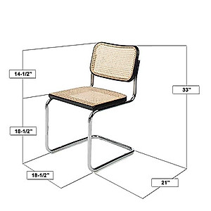 Marcel Breuer Cesca Cane Chrome Side Chair in Natural