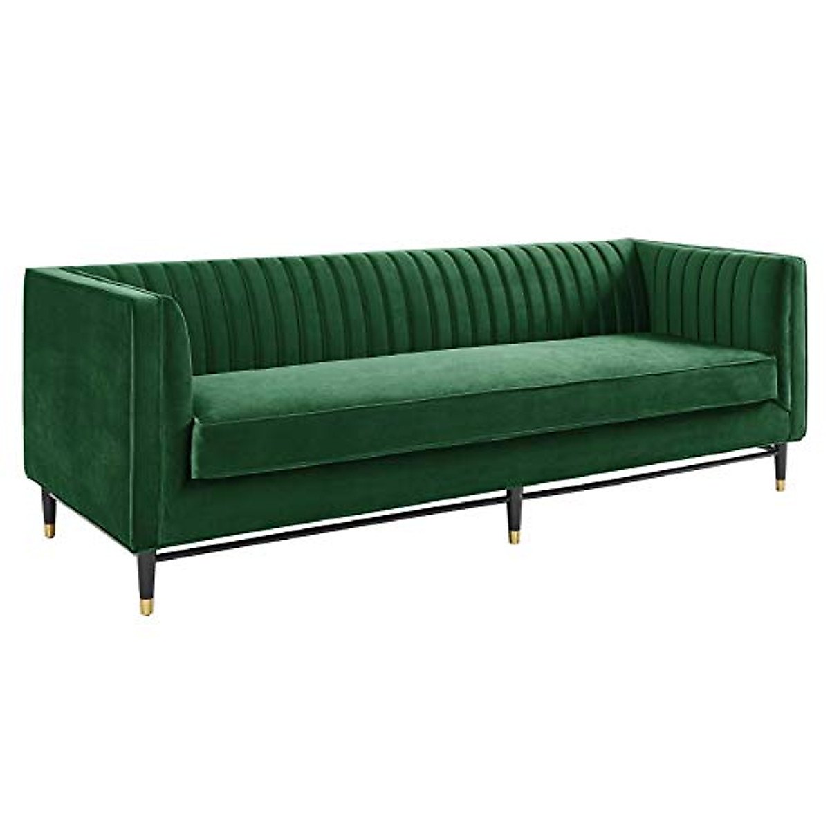 Modway Devote Channel Tufted Performance Velvet, Sofa, Emerald