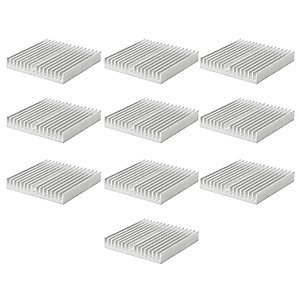 Unxuey 60mm x 60mm x 10mm Aluminum Module Heatsinks Aluminum Profile Heat Sink Cooler Cooling Fin for Power Amplifier Transistor (Pack of 10)