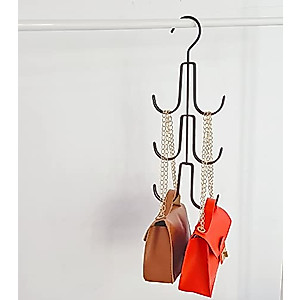 GXLQIJU Metal Purse Handbag Hanger Bag Holder for Closet Space Saving Hooks,Handbag Organizer Durable Rack,Storing and Organizing Purses,Crossovers,Handbags,Scarf.(2Pack Black)