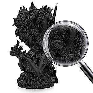 Water Washable 3D Printer Resin - 405nm Water Wash Resin, Low Odor LCD UV Curing 3D Printing Resin – Easy to Clean Photopolymer Resin for SLA 3D Printer (Black, 1KG)