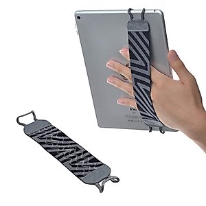 TFY Security Hand Strap Holder with Silicon for Tablets, Compatible with iPad Pro 9.7 Inch, Pro 11 Inch, iPad 9th Gen, iPad Mini 6, iPad Air 5, Samsung Galaxy Tab & Note and More -Gray (ONE Piece)