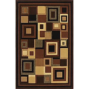 Home Dynamix Catalina Virginia Abstract Runner Rug, Geometric Black/Brown 7'10"x10'2"