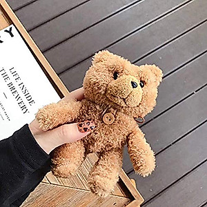 for Apple Airpods PRO Case, Bear Plush Doll Cute 3D Cartoon Airpods PRO 3rd Gen Cover Hooks Button Rechargeable Earphone Headphone case, Shockproof, Anti-Fall and Dustproof Protective (Bear)